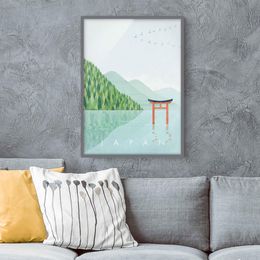 Bilderwelten Bild mit Rahmen Reiseposter - Japan Torii
