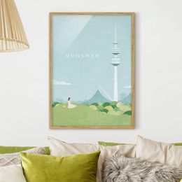 Bild mit Rahmen Reiseposter - M&uuml;nchen