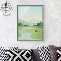 Bild mit Rahmen Reiseposter - Schweden