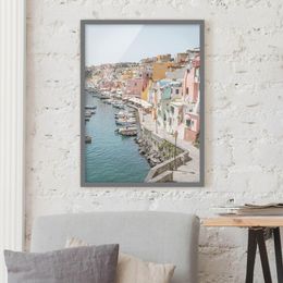 Bild mit Rahmen Der Hafen von Procida