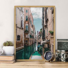 Bild mit Rahmen Ein Kanal in Venedig