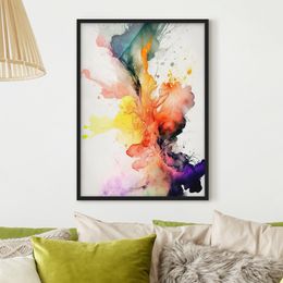 Bilderwelten Bild mit Rahmen Farbexplosion Regenbogen