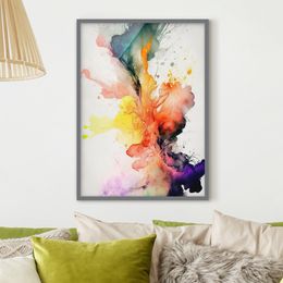 Bild mit Rahmen Farbexplosion Regenbogen