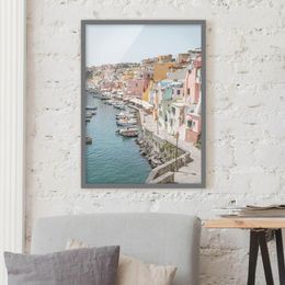 Bild mit Rahmen Der Hafen von Procida