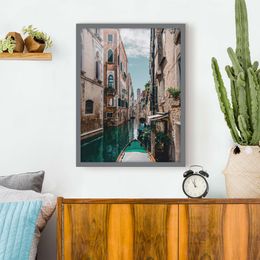 Bild mit Rahmen Ein Kanal in Venedig