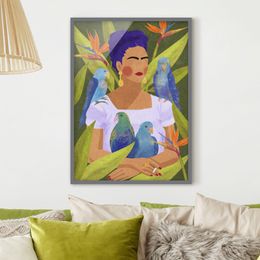 Bilderwelten Bild mit Rahmen Frida und ihre Papageien
