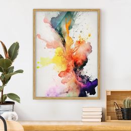 Bild mit Rahmen Farbexplosion Regenbogen