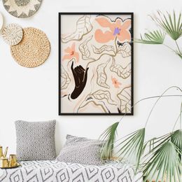 Bilderwelten Bild mit Rahmen Hand mit Blume