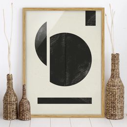 Bild mit Rahmen Geometrische Formen in Schwarz