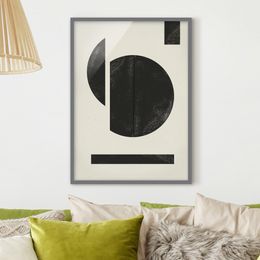 Bild mit Rahmen Geometrische Formen in Schwarz