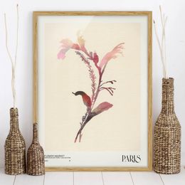Bild mit Rahmen Flower Market Aquarell - Paris