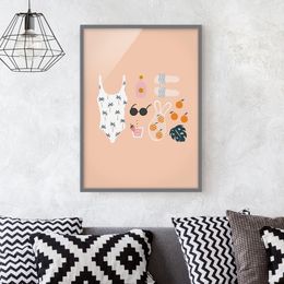 Bild mit Rahmen Illustration Ein Tag am Strand