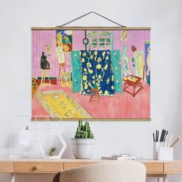 Bilderwelten Stoffbild mit Posterleisten Henri Matisse - Das rosa Atelier