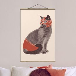 Bilderwelten Stoffbild mit Posterleisten Wrestling Cat