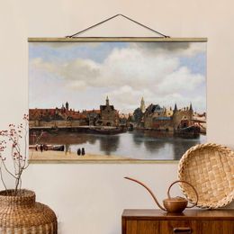 Bilderwelten Stoffbild mit Posterleisten Jan Vermeer - Ansicht von Delft