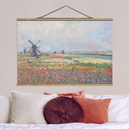 Stoffbild mit Posterleisten Claude Monet - Tulpen von Holland