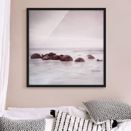Bilderwelten Bild mit Rahmen Rosa Meerblick