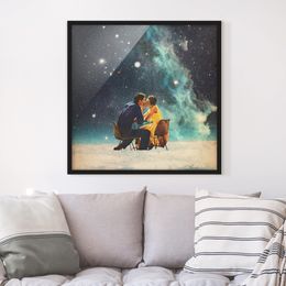 Bilderwelten Bild mit Rahmen Romantisches Galaxie Dinner