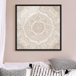 Bilderwelten Bild mit Rahmen Sandfarbenes Zen Mandala
