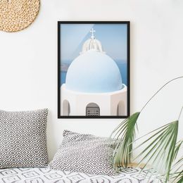 Bilderwelten Bild mit Rahmen Santorini Kirche