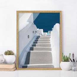 Bild mit Rahmen Santorinis Treppe ins Meer