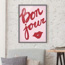 Bild mit Rahmen Schriftzug Bonjour