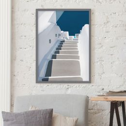 Bild mit Rahmen Santorinis Treppe ins Meer