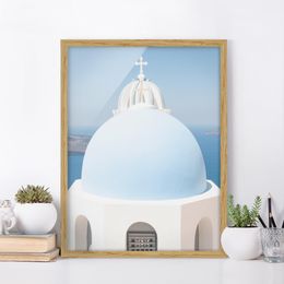 Bild mit Rahmen Santorini Kirche