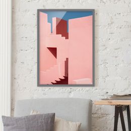 Bild mit Rahmen Rosane Architektur und blauer Himmel