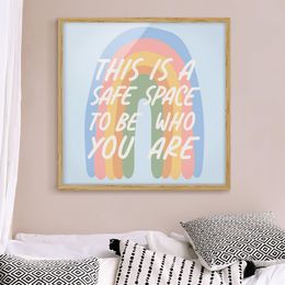 Bild mit Rahmen Safe Place Rainbow
