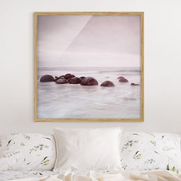 Bild mit Rahmen Rosa Meerblick