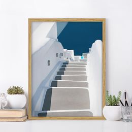 Bild mit Rahmen Santorinis Treppe ins Meer