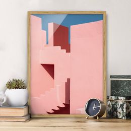 Bild mit Rahmen Rosane Architektur und blauer Himmel
