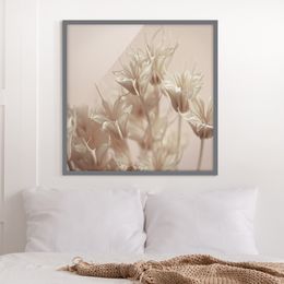 Bild mit Rahmen Sepia Trockenblumen