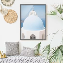 Bild mit Rahmen Santorini Kirche