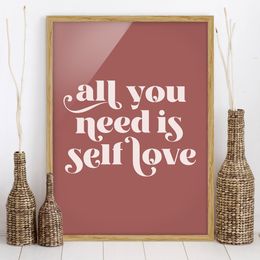 Bild mit Rahmen Selbstliebe - Spruch