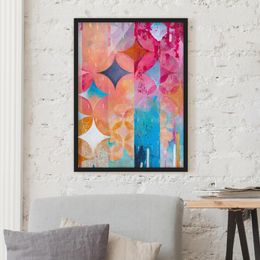 Bilderwelten Bild mit Rahmen Vintage Sterne und Ornamente