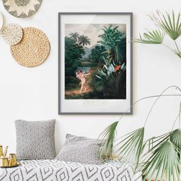 Bild mit Rahmen Tropische Landschaft mit Engel