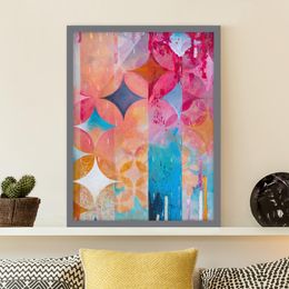 Bild mit Rahmen Vintage Sterne und Ornamente
