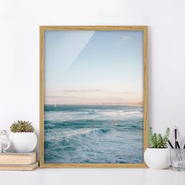 Bild mit Rahmen Windsurfen in Pastell