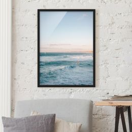 Bilderwelten Bild mit Rahmen Windsurfen in Pastell