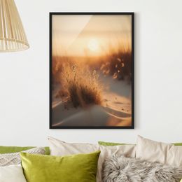 Bilderwelten Bild mit Rahmen Zarte Gr&auml;ser im Sonnenaufgang II