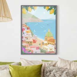 Bild mit Rahmen Zitronen &uuml;ber Positano