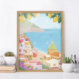 Bilderwelten Bild mit Rahmen Zitronen &uuml;ber Positano