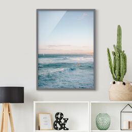 Bild mit Rahmen Windsurfen in Pastell