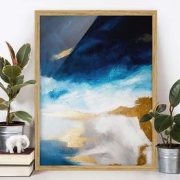 Bild mit Rahmen Winterlandschaft mit Akzenten