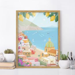 Bild mit Rahmen Zitronen &uuml;ber Positano
