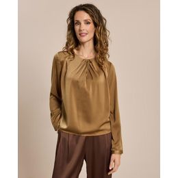 THOMAS RATH Satin-Stretch Bluse mit Kragendetail
