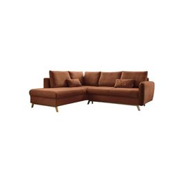 Miuform Ecksofa mit Schlaffuntkion Scandic Lagom rot Ma&szlig;e (cm): B: 242 H: 90 &raquo; H&ouml;ffner