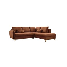 Miuform Ecksofa mit Schlaffuntkion Scandic Lagom rot Ma&szlig;e (cm): B: 242 H: 90 &raquo; H&ouml;ffner